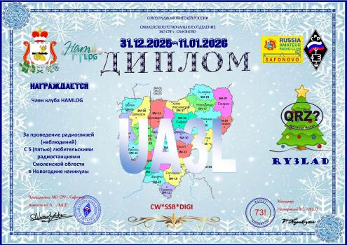 New Year Award from Safonovo - HAMLOG.online